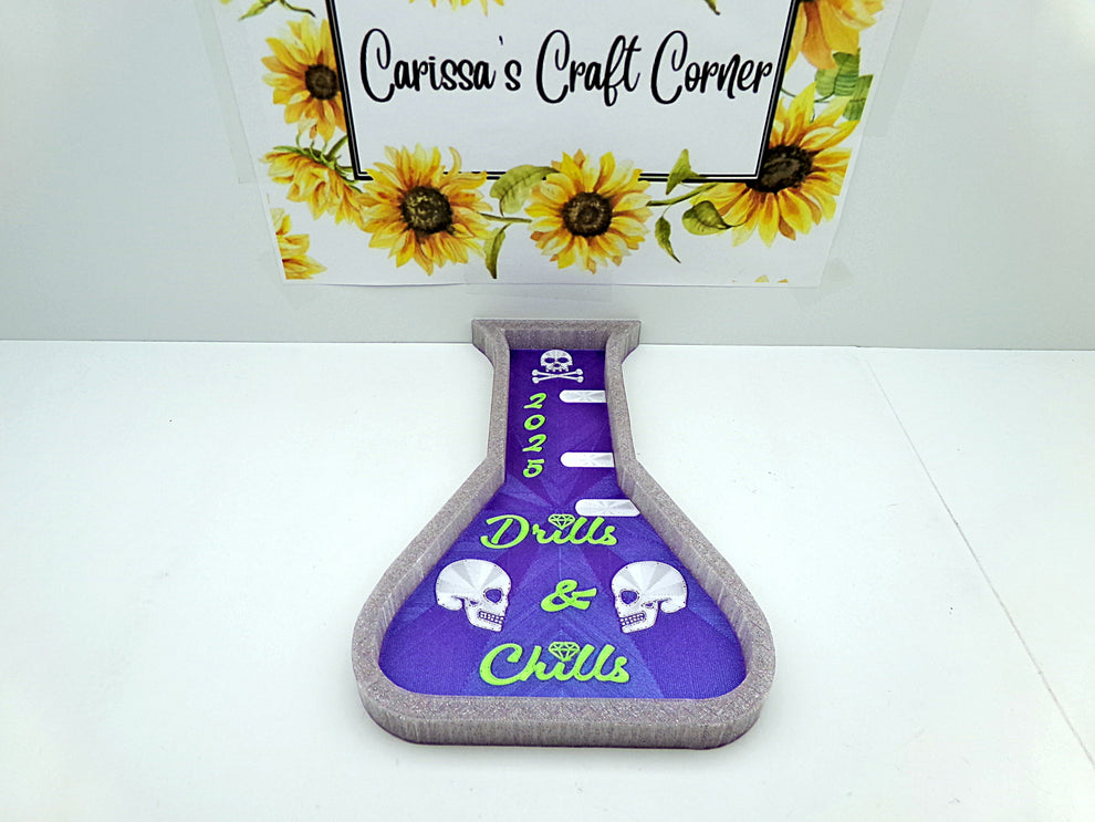 Drills & Chills 2025 Beaker Trinket Tray – Carissa's Craft Corner